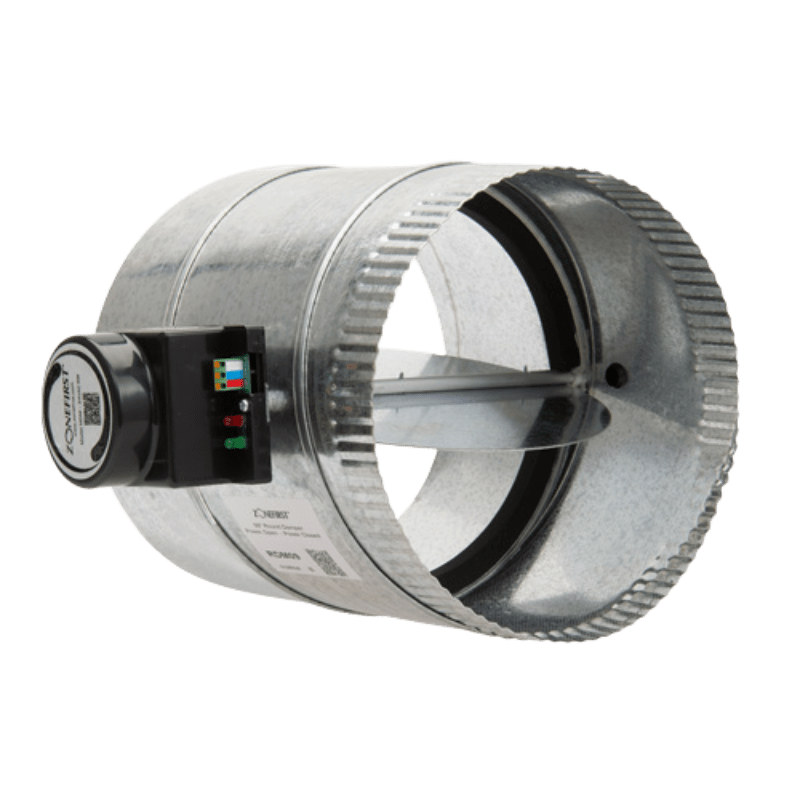 Round Universal Motorized Zone Control Damper - 24VAC- Plug in Play ...
